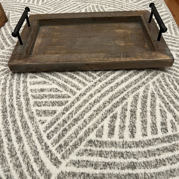 Bath | Rustic Wooden Tray With Black Handles | Poshmark